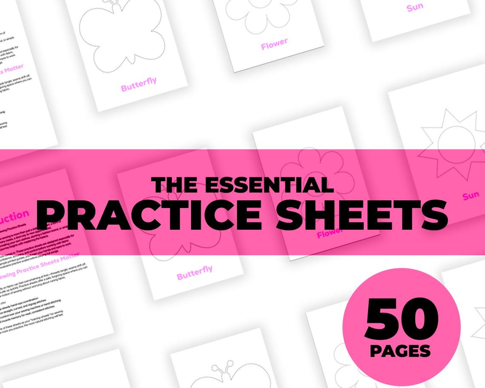 Sewing Practice Sheets: Beginner Sewing Machine Exercises (printable ...