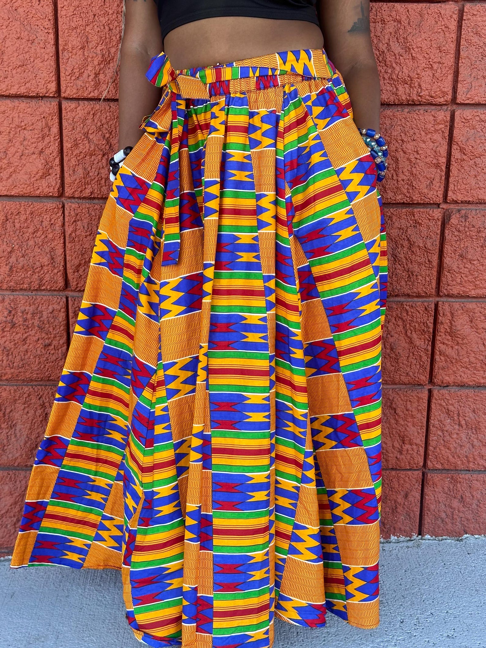 Rebz Baggy Kente Skirt Pants, Kente Patchwork, Ankara Maxi Skirt ...