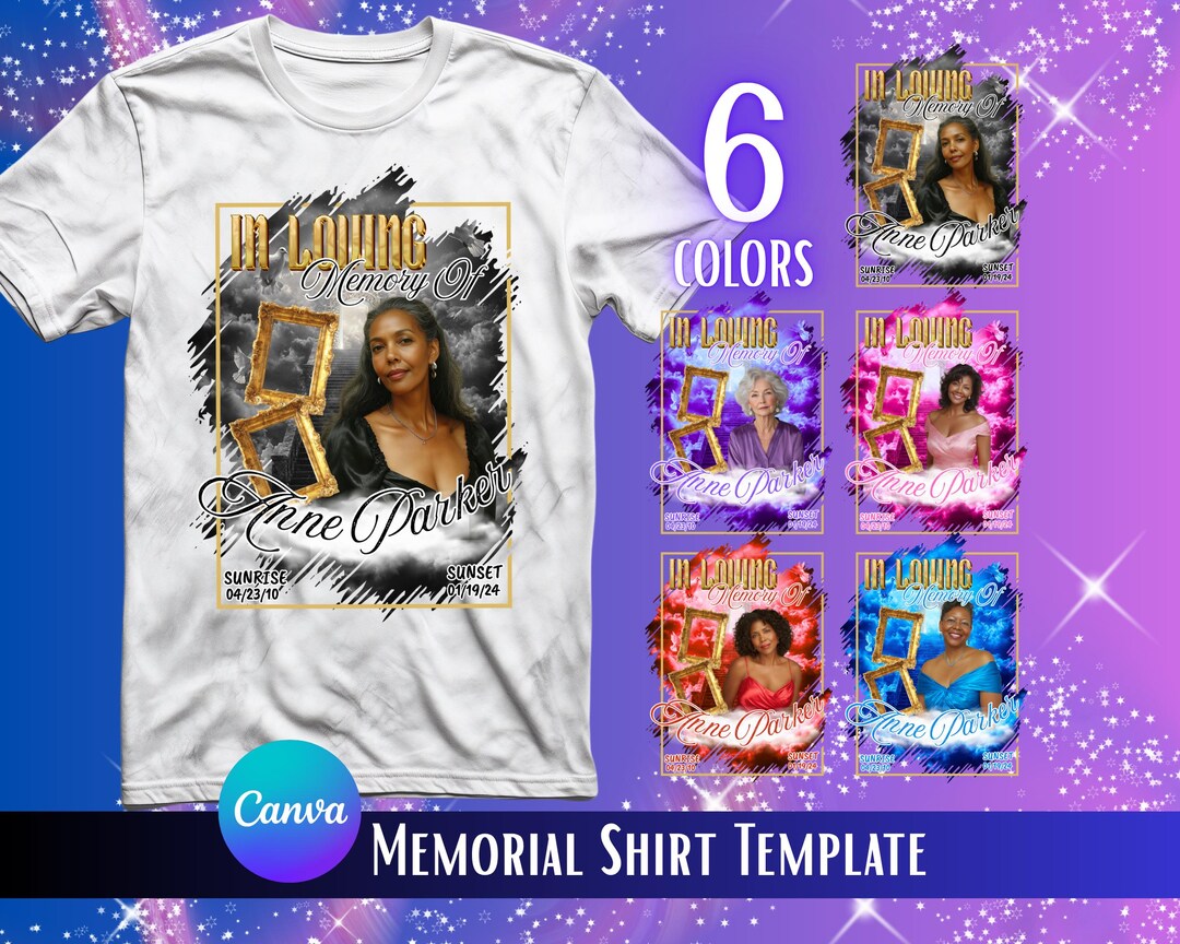 In Loving Memory Memorial Shirt Canva Template Bundle, Black Stairway ...