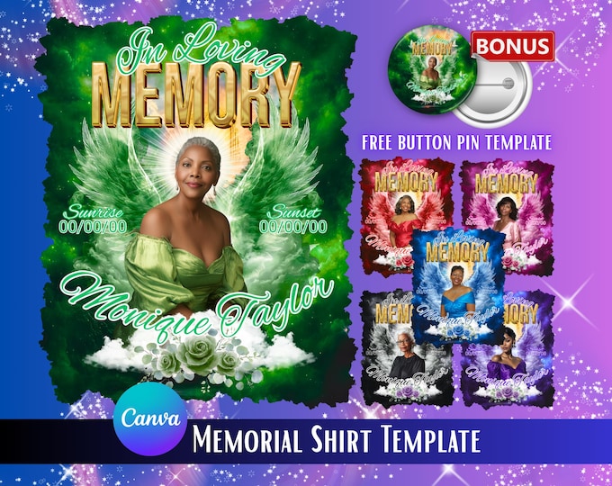 In Loving Memory Png-green Flowers Butterfly Memorial Template ...