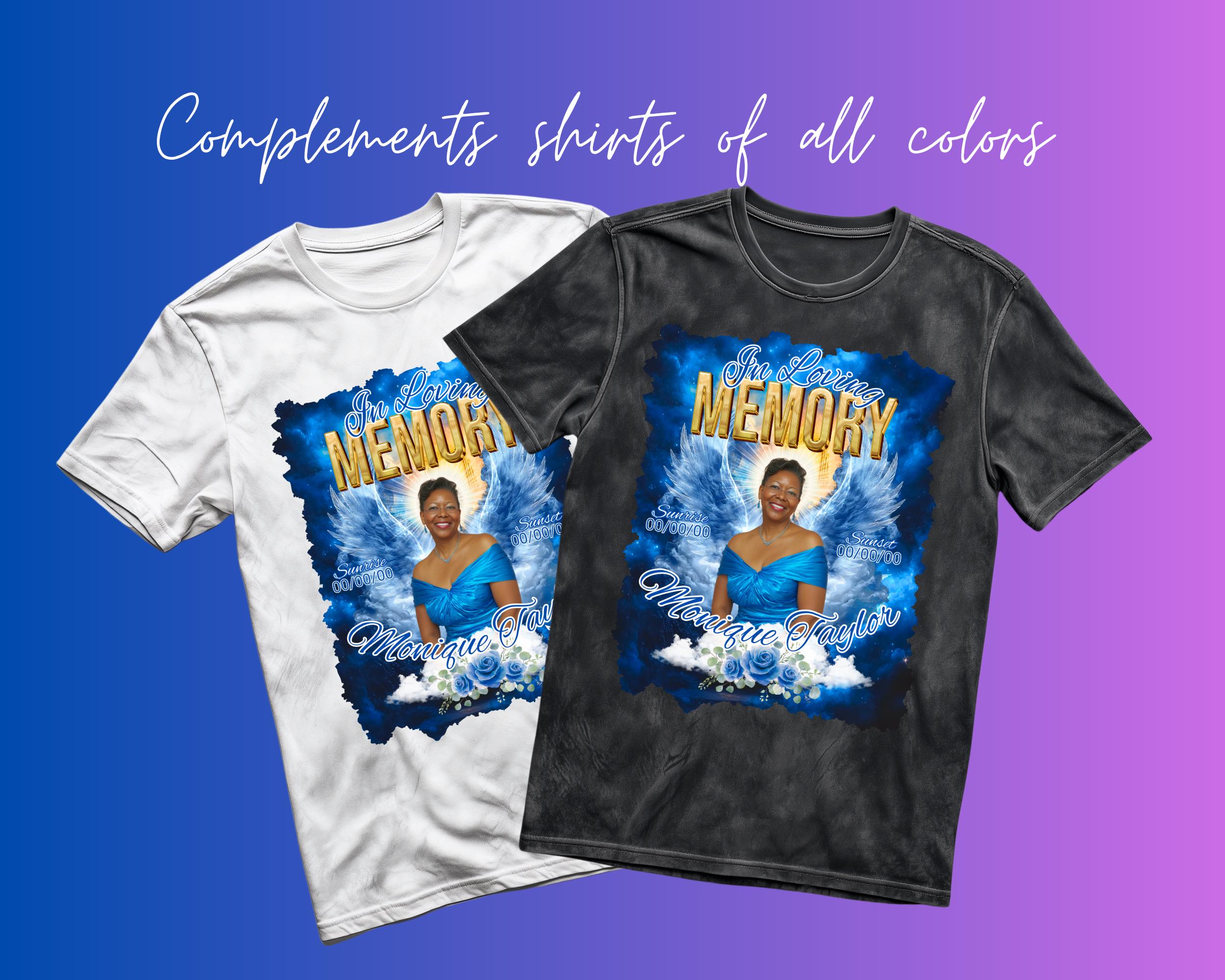 In Loving Memory Shirt PNG Bundle, Stairway to Heaven, Blue RIP Design ...
