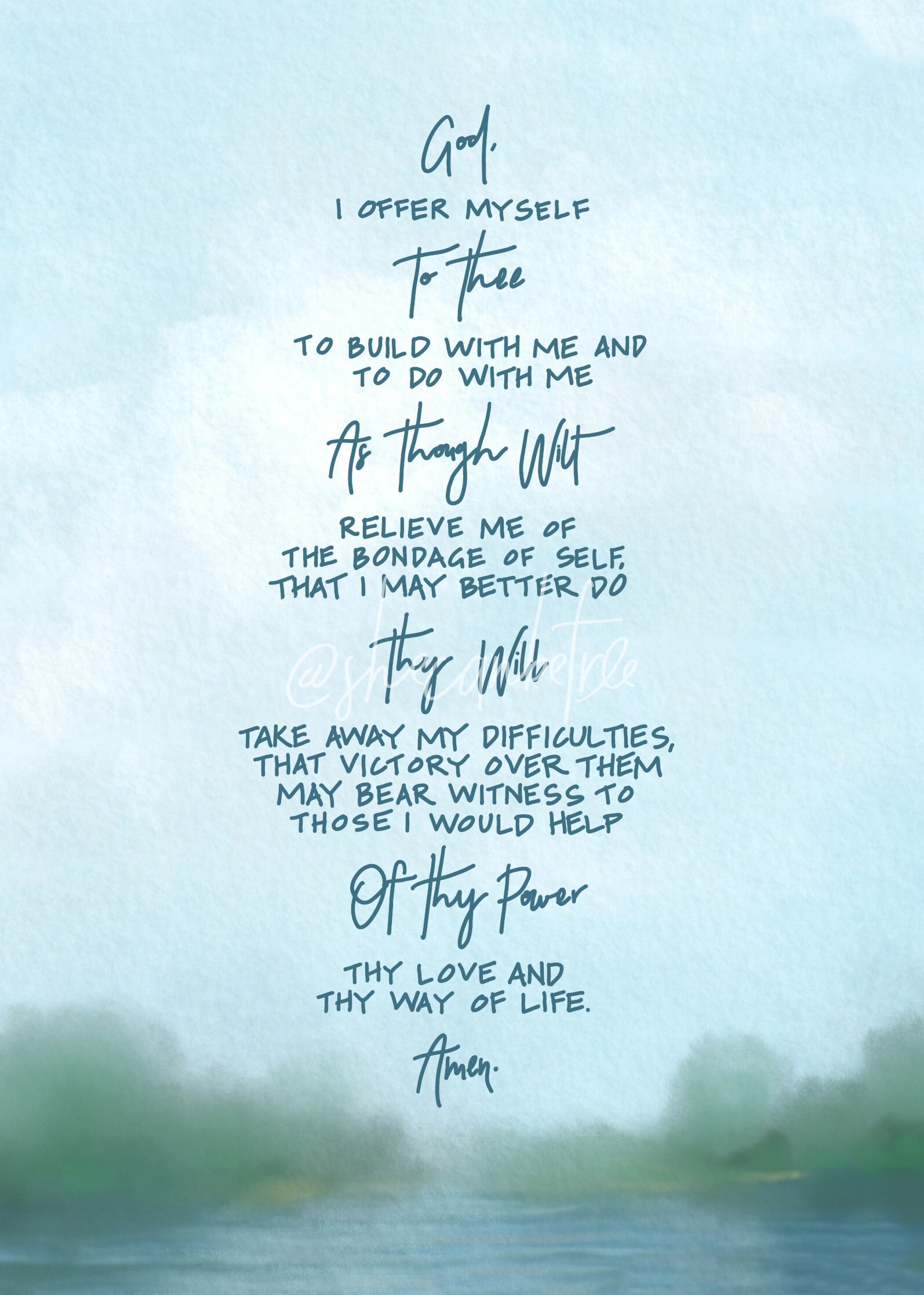 Third Step Prayer Art Print - Etsy