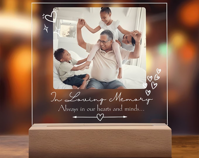 Acrylic Picture Frame With Light, Personalized Stand, Christmas Gifts ...