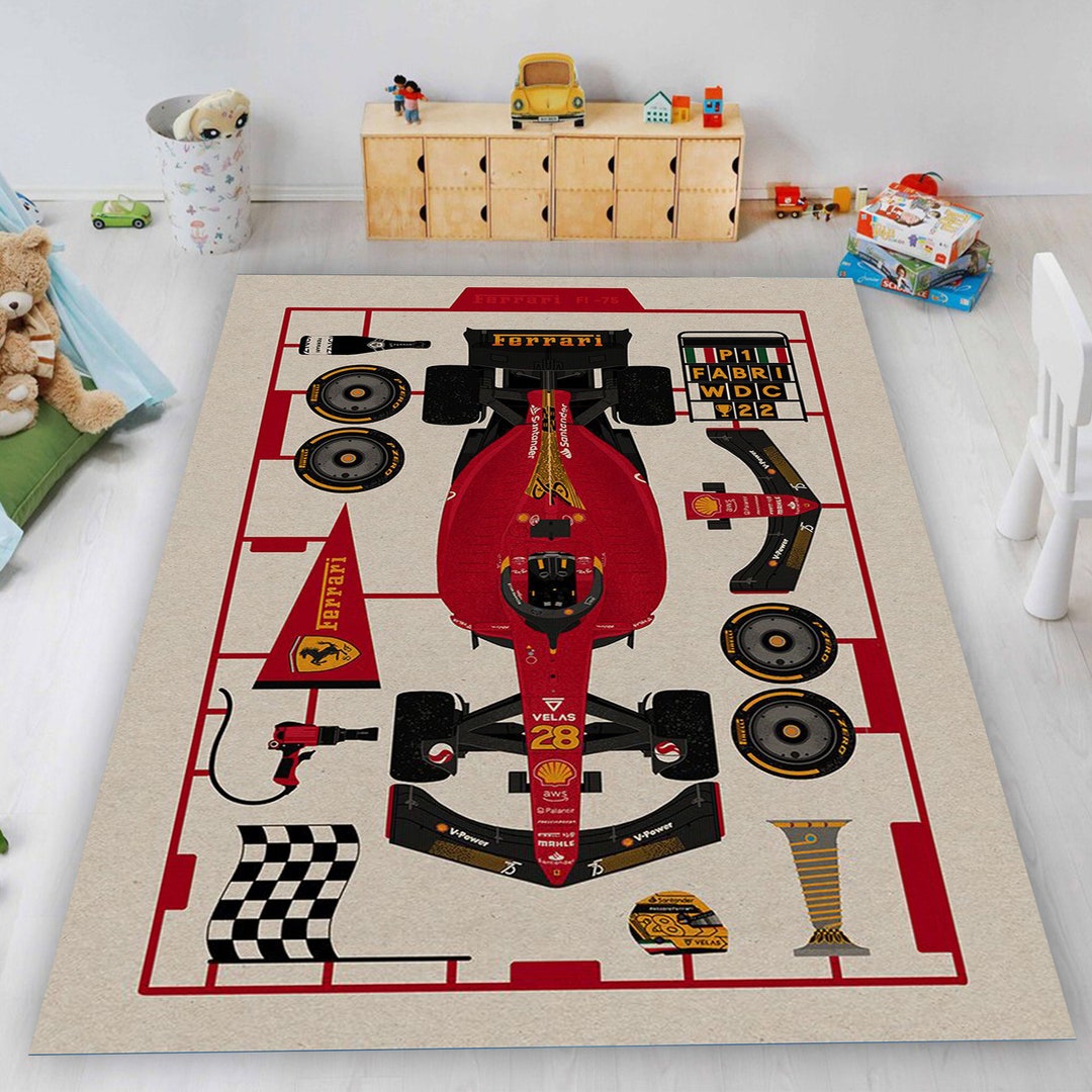 F1 Rug, Race Track, Racing Car Rug, Cartoon Rug, Area Rug, Modern Rug ...
