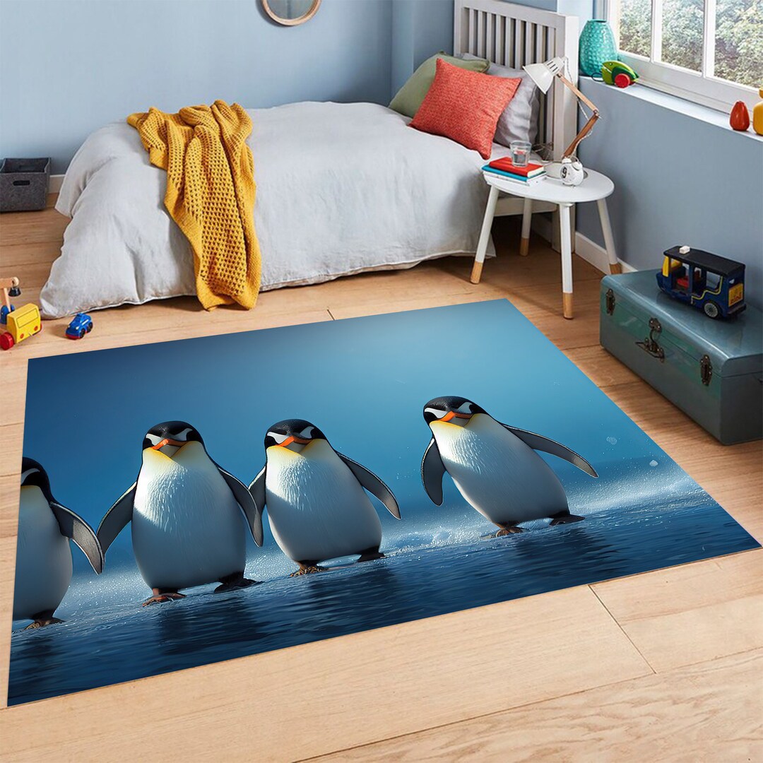 Penguin Rug Animals for Kids Animal Art Home Decor Baby - Etsy