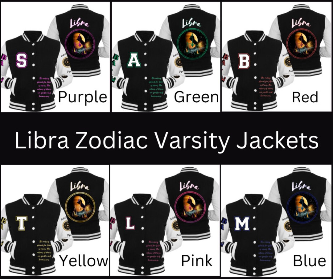 Libra Zodiac Sign Varsity Jacket - Etsy