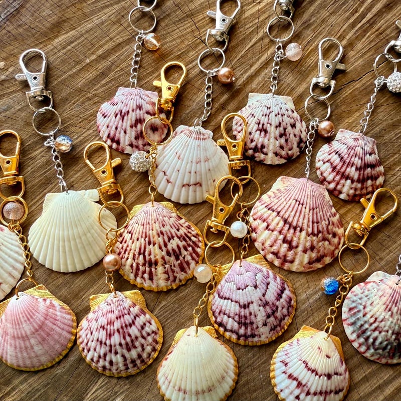 Sea Shell Keychain - Etsy
