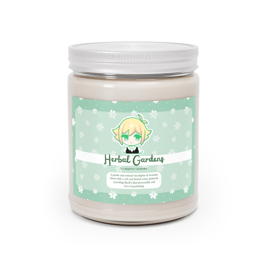 Herbal Gardens - OMORI Basil Scented Candle 9oz, Soy Wax Candle, Basil ...