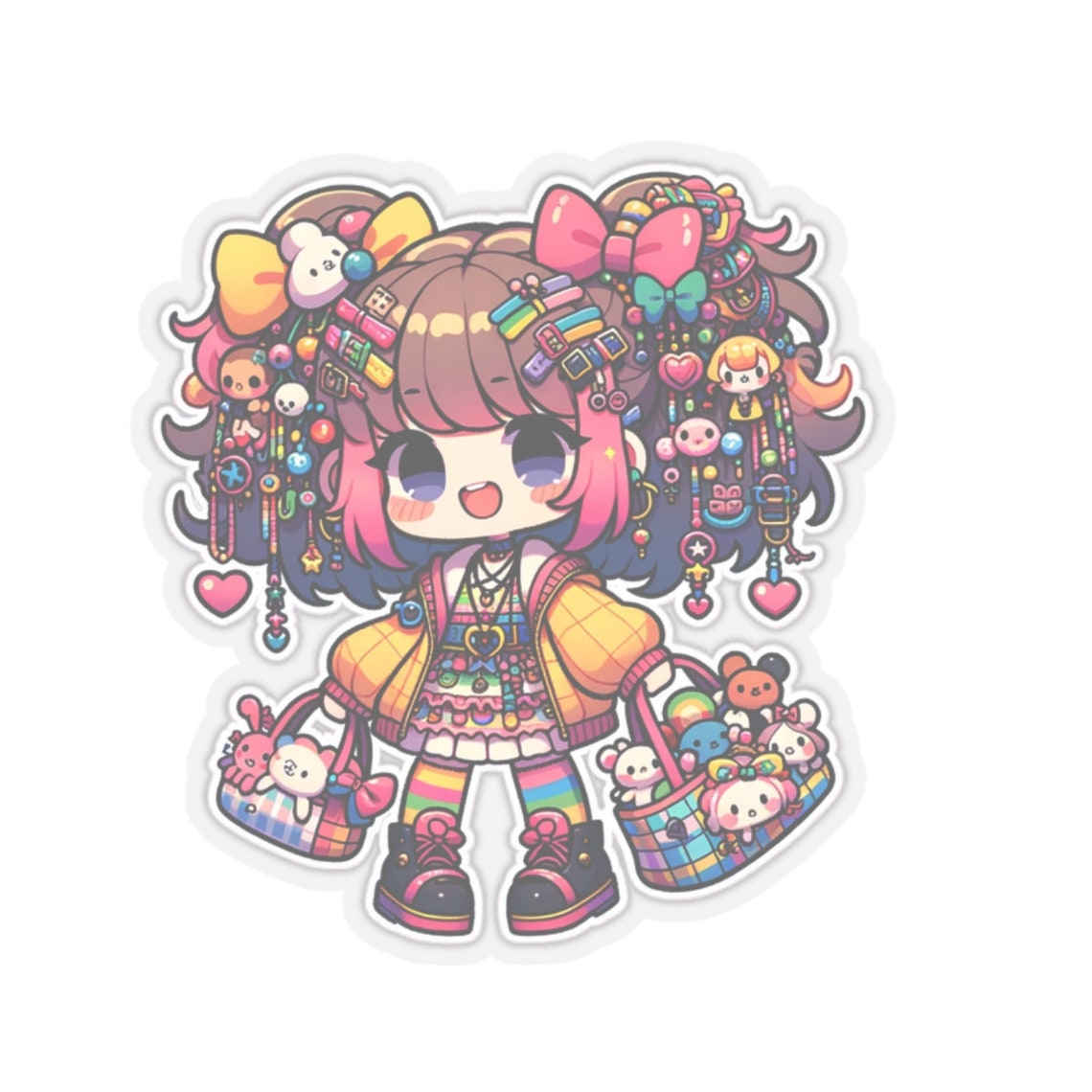 Decorakei Fashion Kiss-cut Sticker, Anime Girl, J-fashion, Kawaii ...