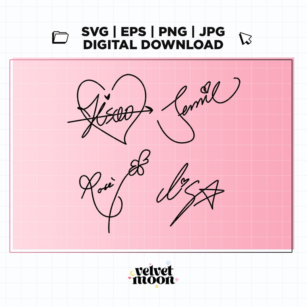 BLACKPINK Autograph Signature Logo Kpop Svg Eps Png Jpg KPOP Printable ...