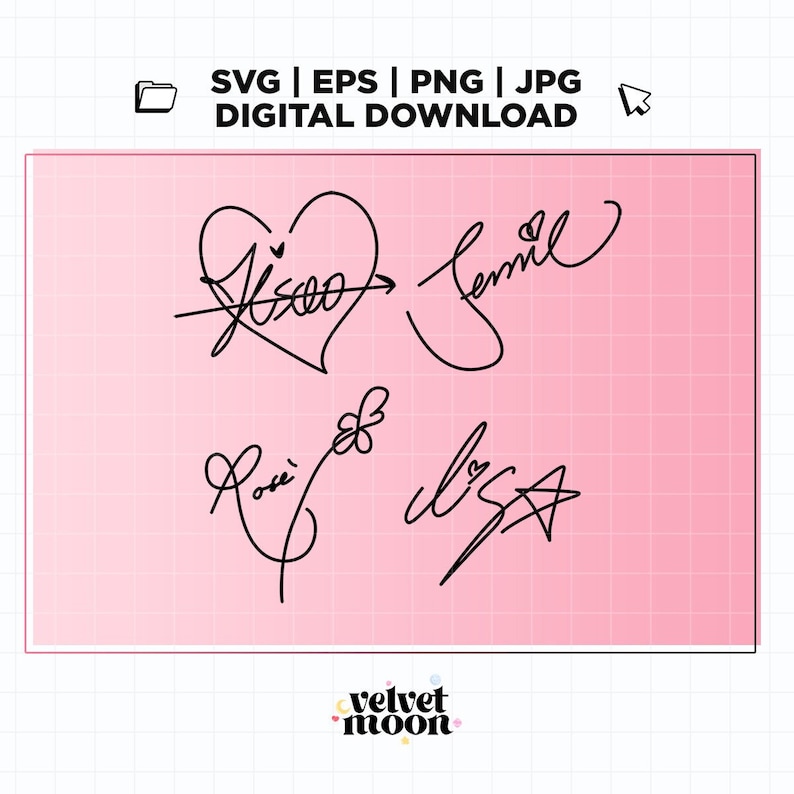 BLACKPINK Autograph Signature Kpop Svg Eps Png Jpg KPOP Printable Decal ...
