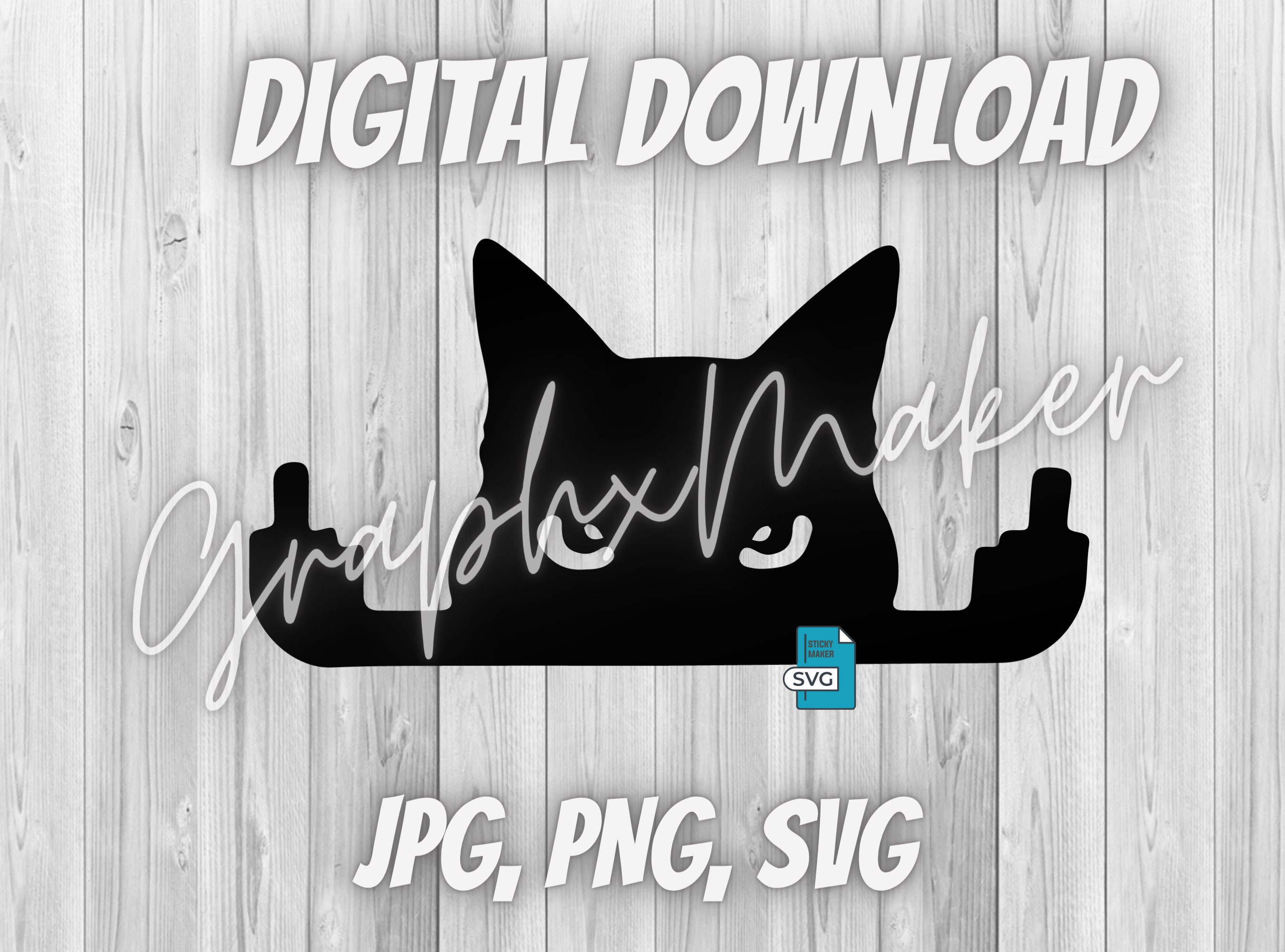Cat Middle Finger Design SVG JPG PNG - Digital Download - Cats Cat ...