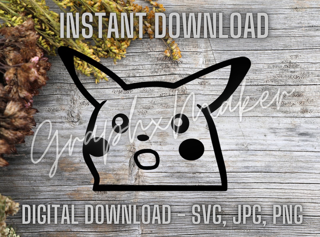 Pikachu Meme Face | Pikachu Surprised Pikachu Shocked Svg Jpg Png ...