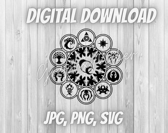 Magic the Gathering Stacked Cards With Symbols Design SVG JPG PNG - Mtg ...