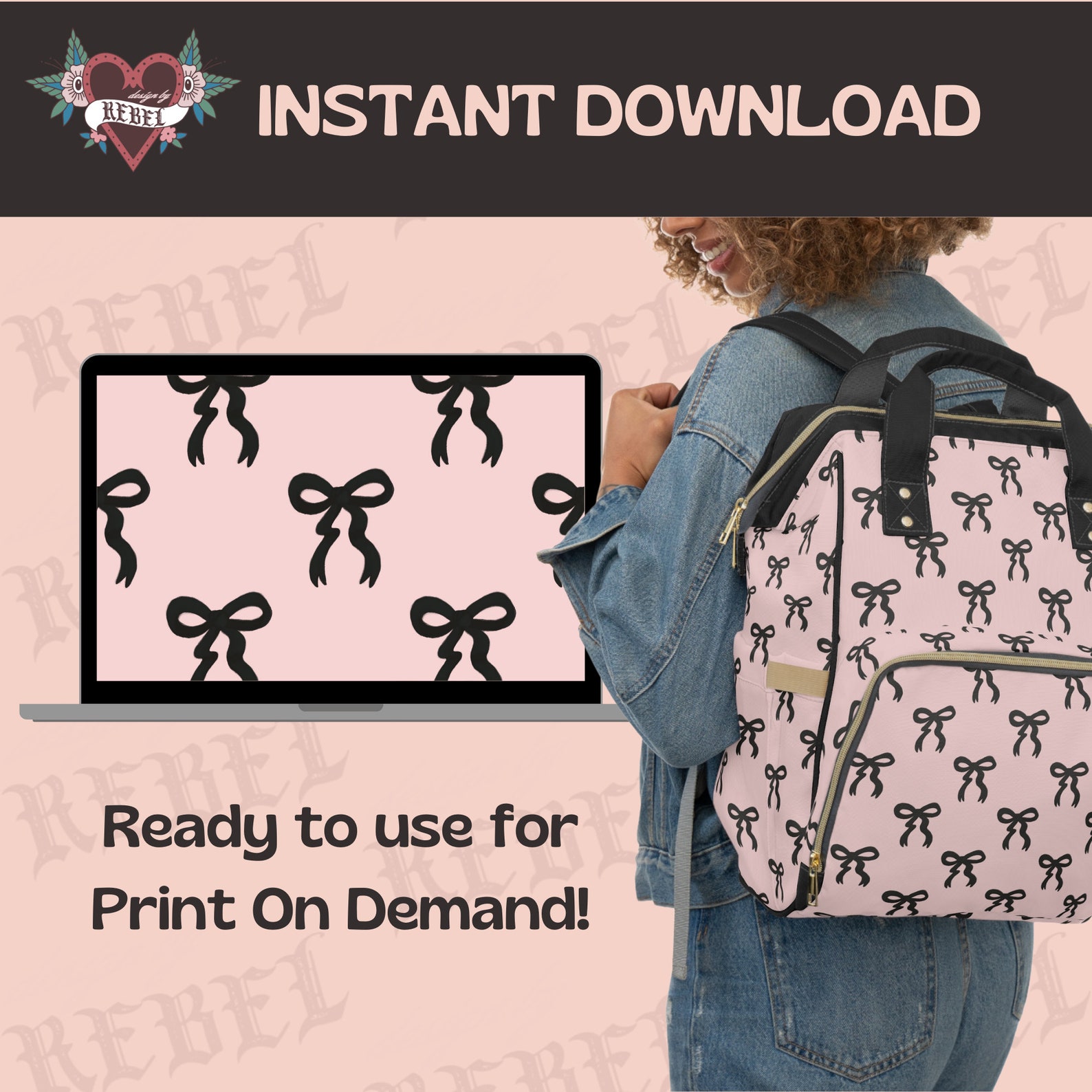 Gothic Coquette Repeating Pattern Png, Downloadable Pattern Png, Skull ...