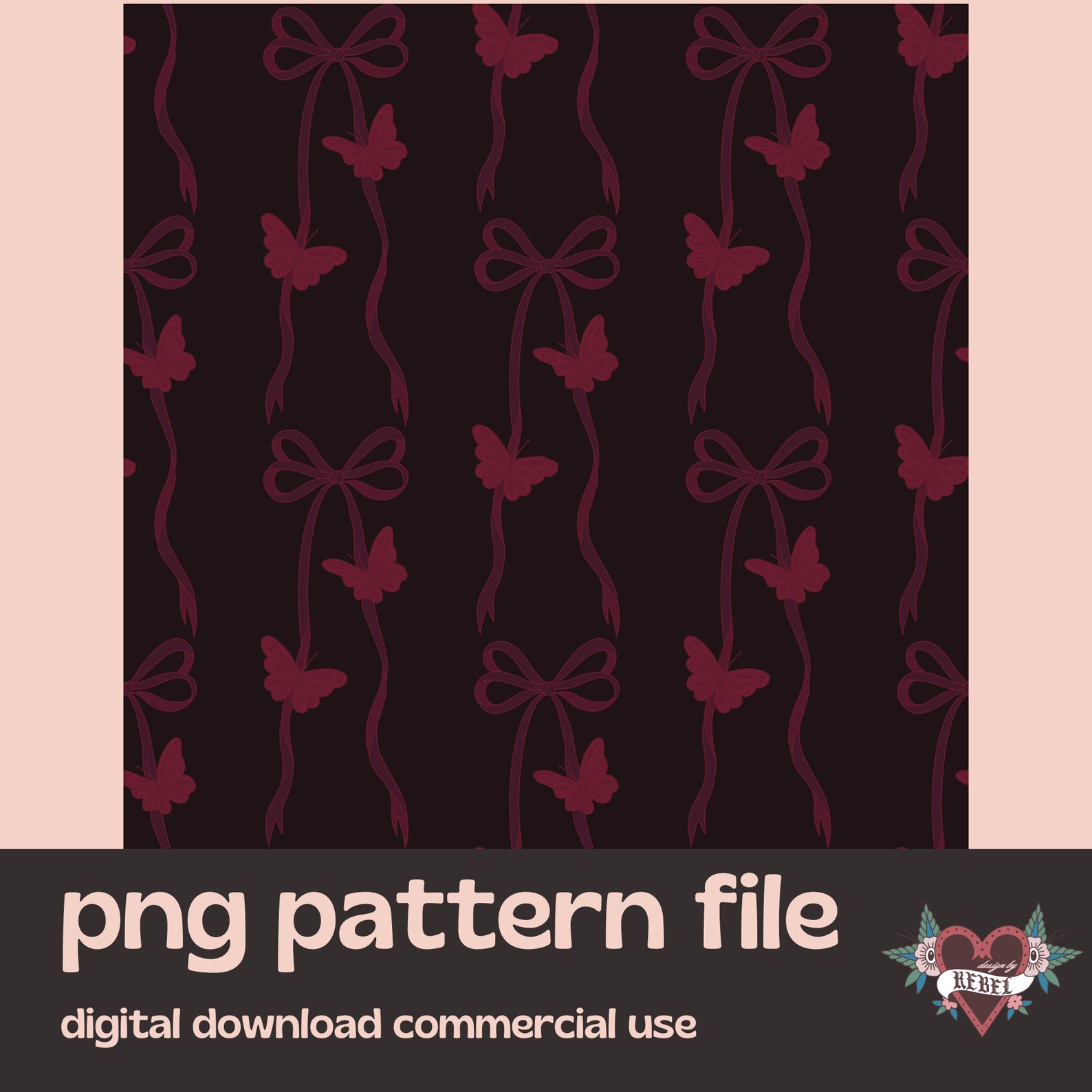 Gothic Coquette Repeating Pattern Png, Downloadable Pattern Png, Spider ...