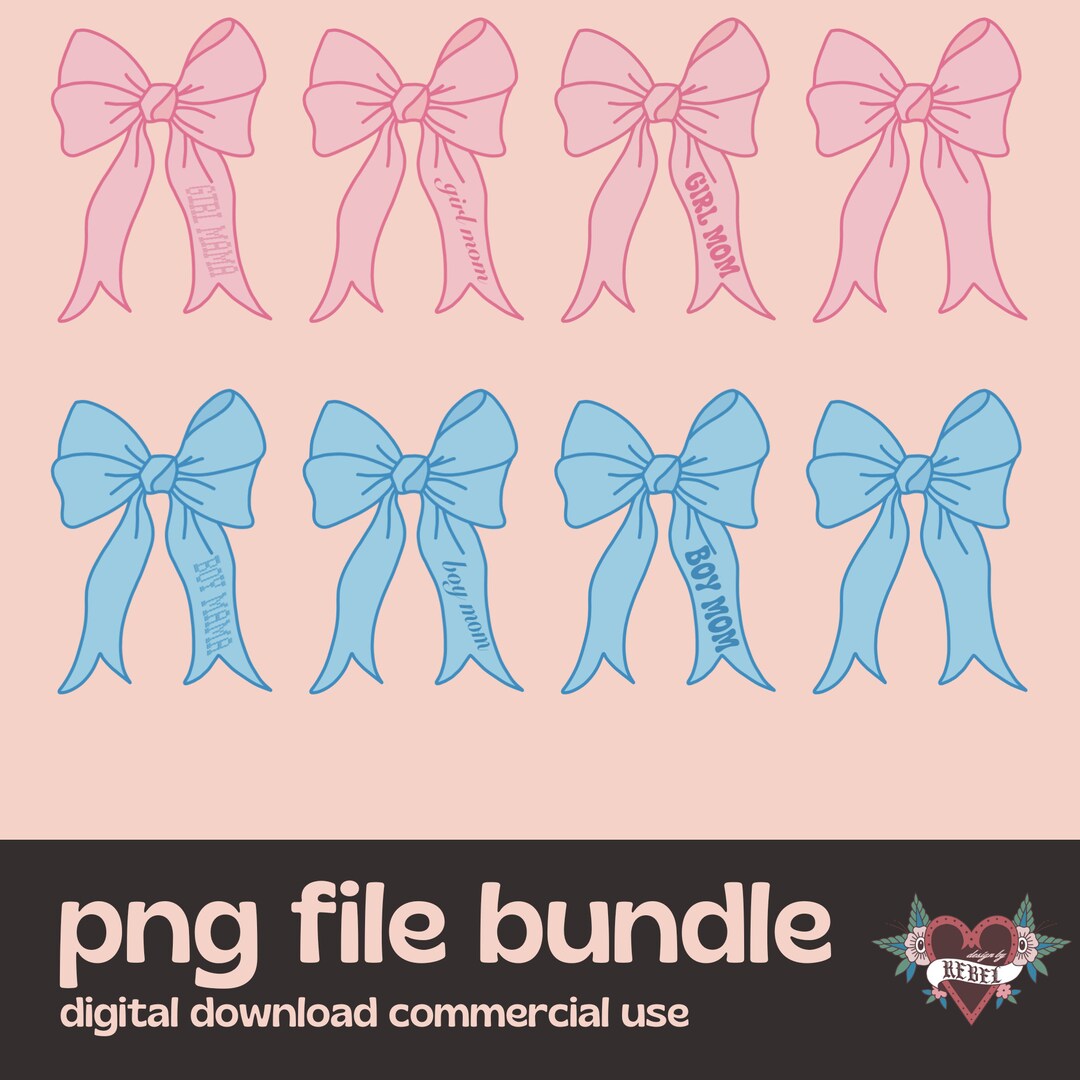 Girl Mom Coquette Bow Png Bundle, Mom Bow Png, Coquette Bow Bundle ...