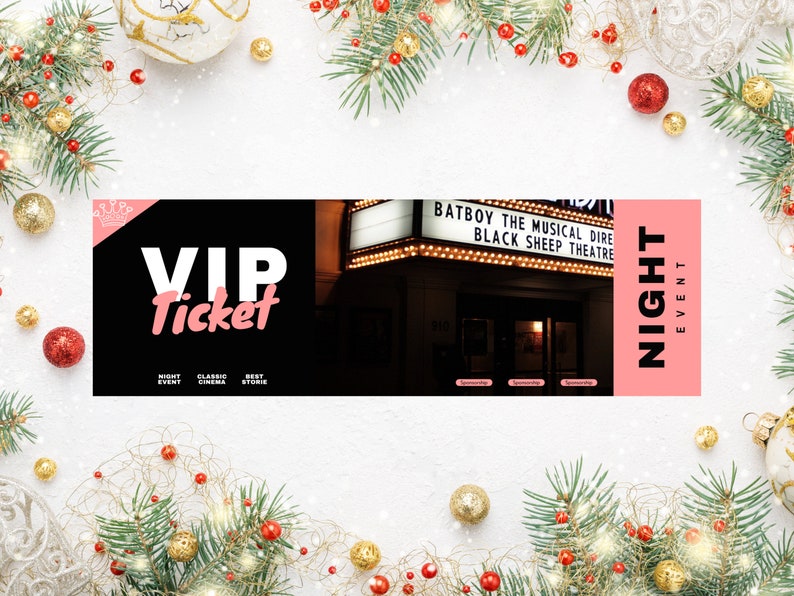 Modern Vip Movie Ticket Invite Template | Fully Customization in Canva ...