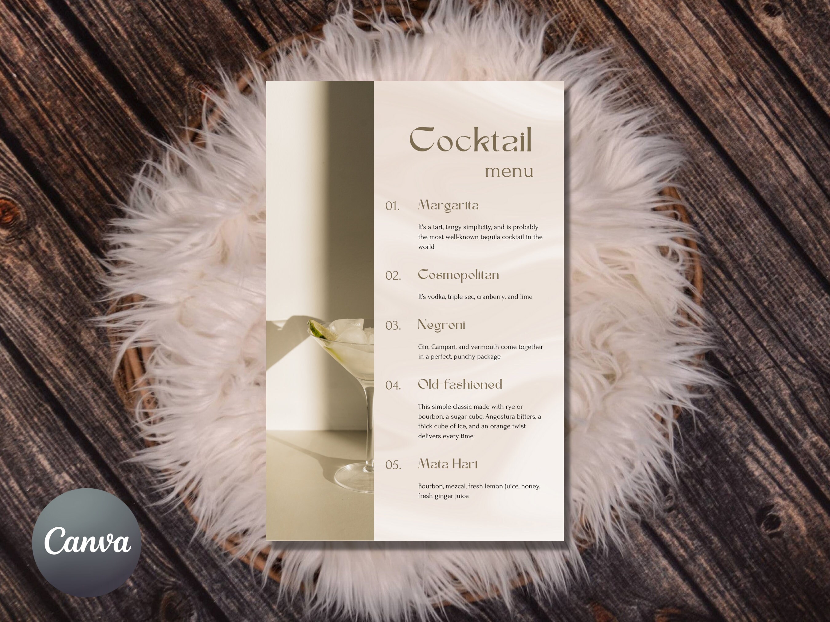 Cocktail Menu Fully Editable Cocktail Menu Editable Menu Template ...