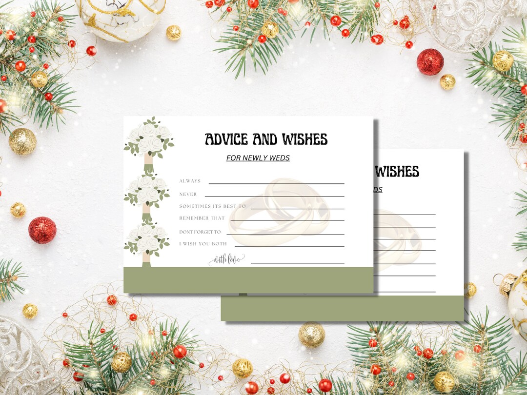 Marriage Template | Fully Editable Advice Card | Editable Advice ...