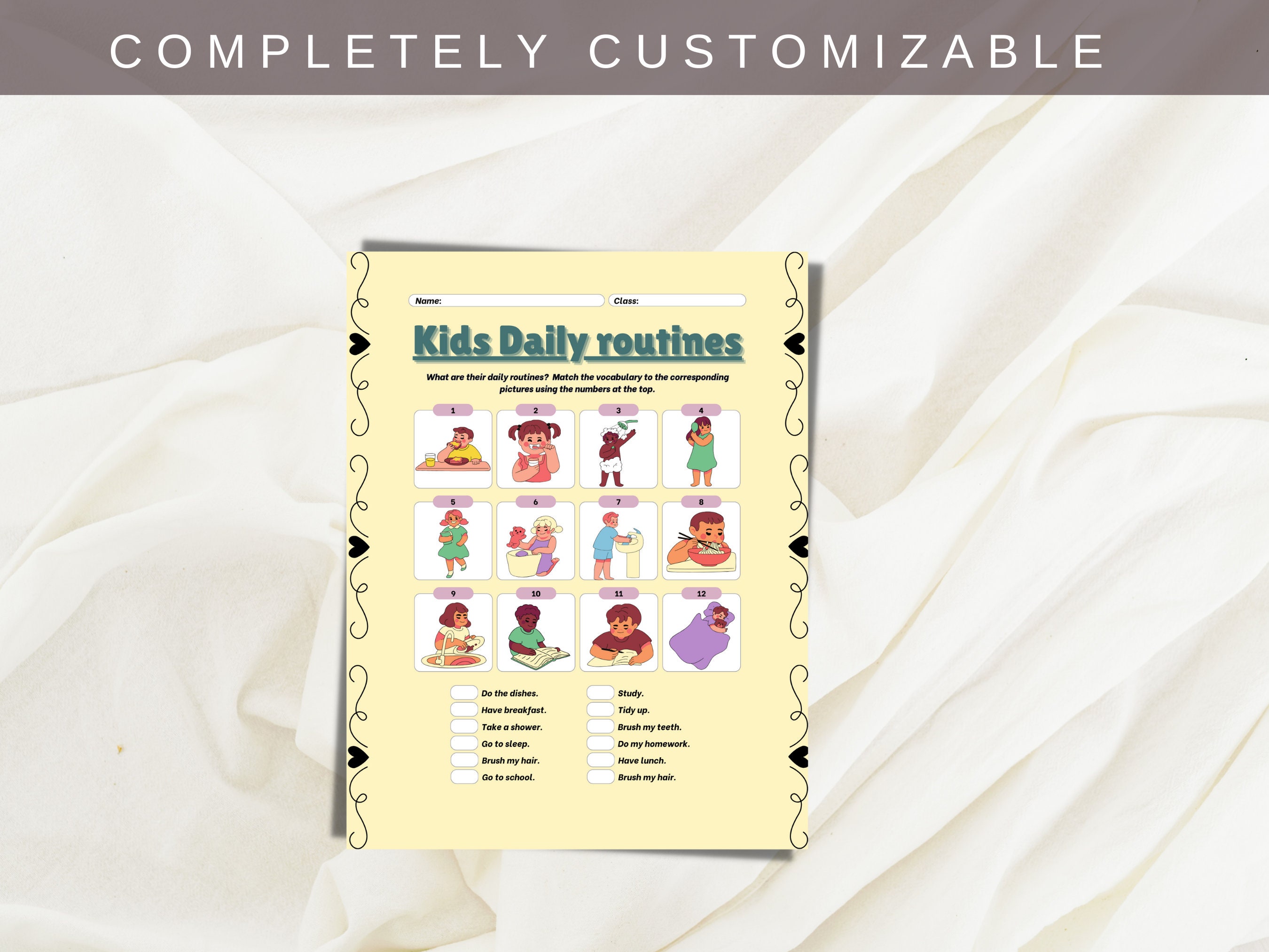 Kids Daily Routine | Daily Routine Template | Editable Daily Routine ...