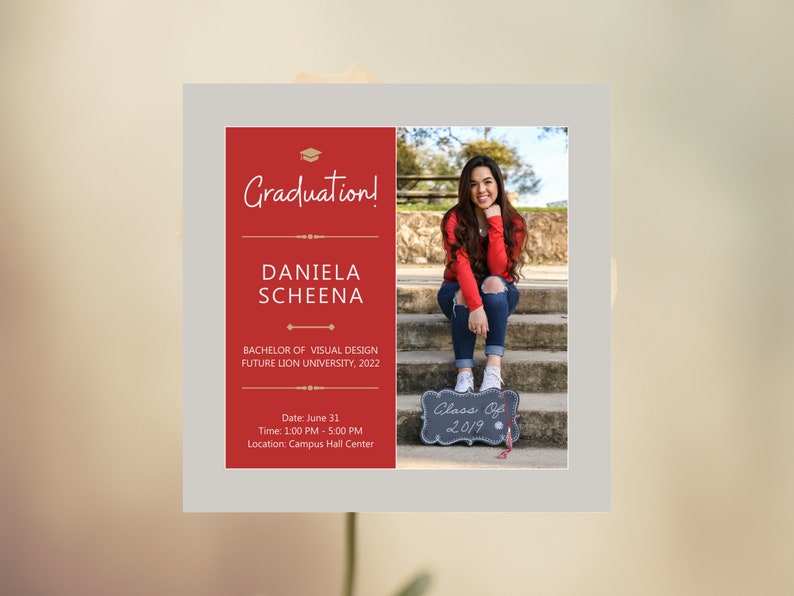 Editable Graduation Invite Fully Editable Convocation Card Editable Graduation Template Custom ...