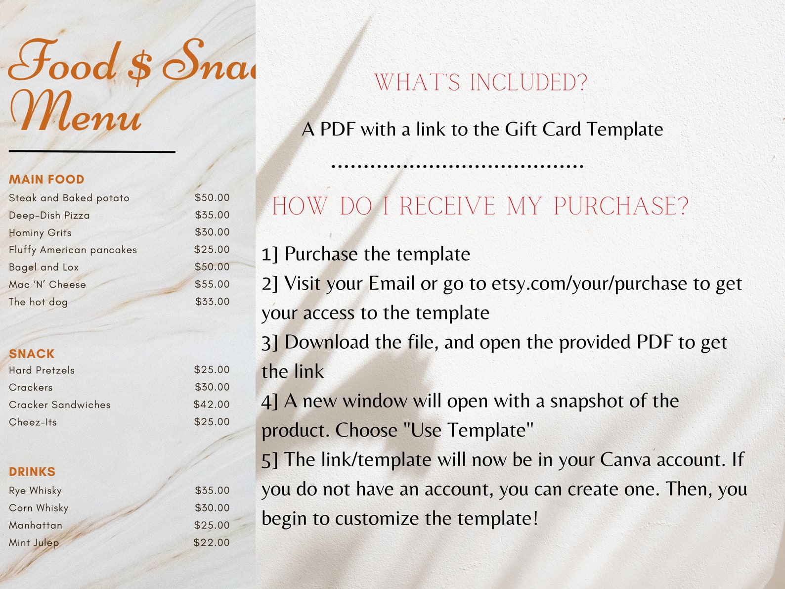 Editable Food Menu Fully Editable Wedding Menu Editable Menu Template ...