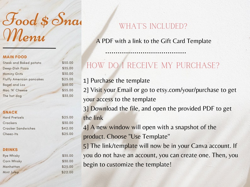 Editable Food Menu Fully Editable Wedding Menu Editable Menu Template ...