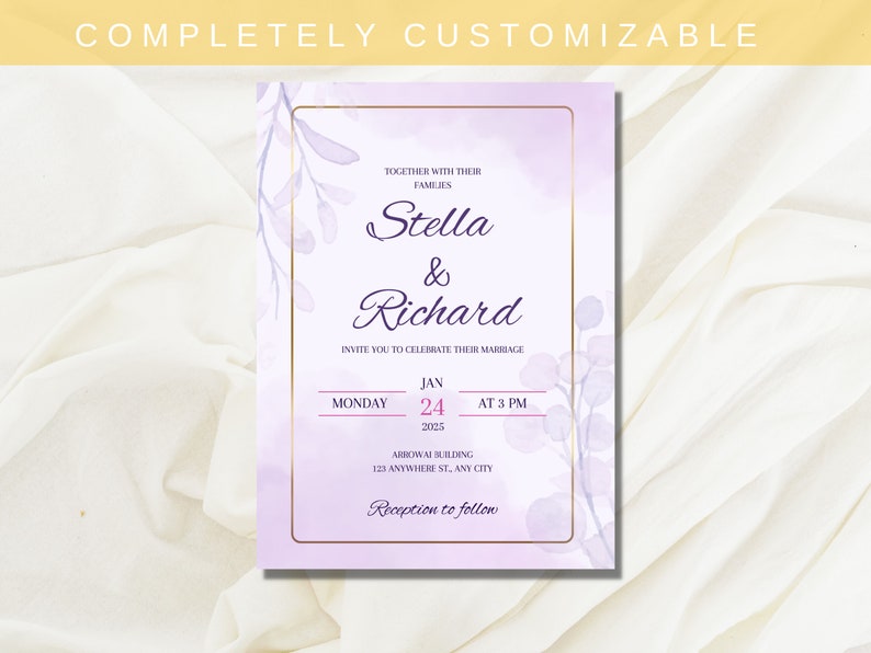 Digital Wedding Invite Wedding Template Editable Wedding - Etsy