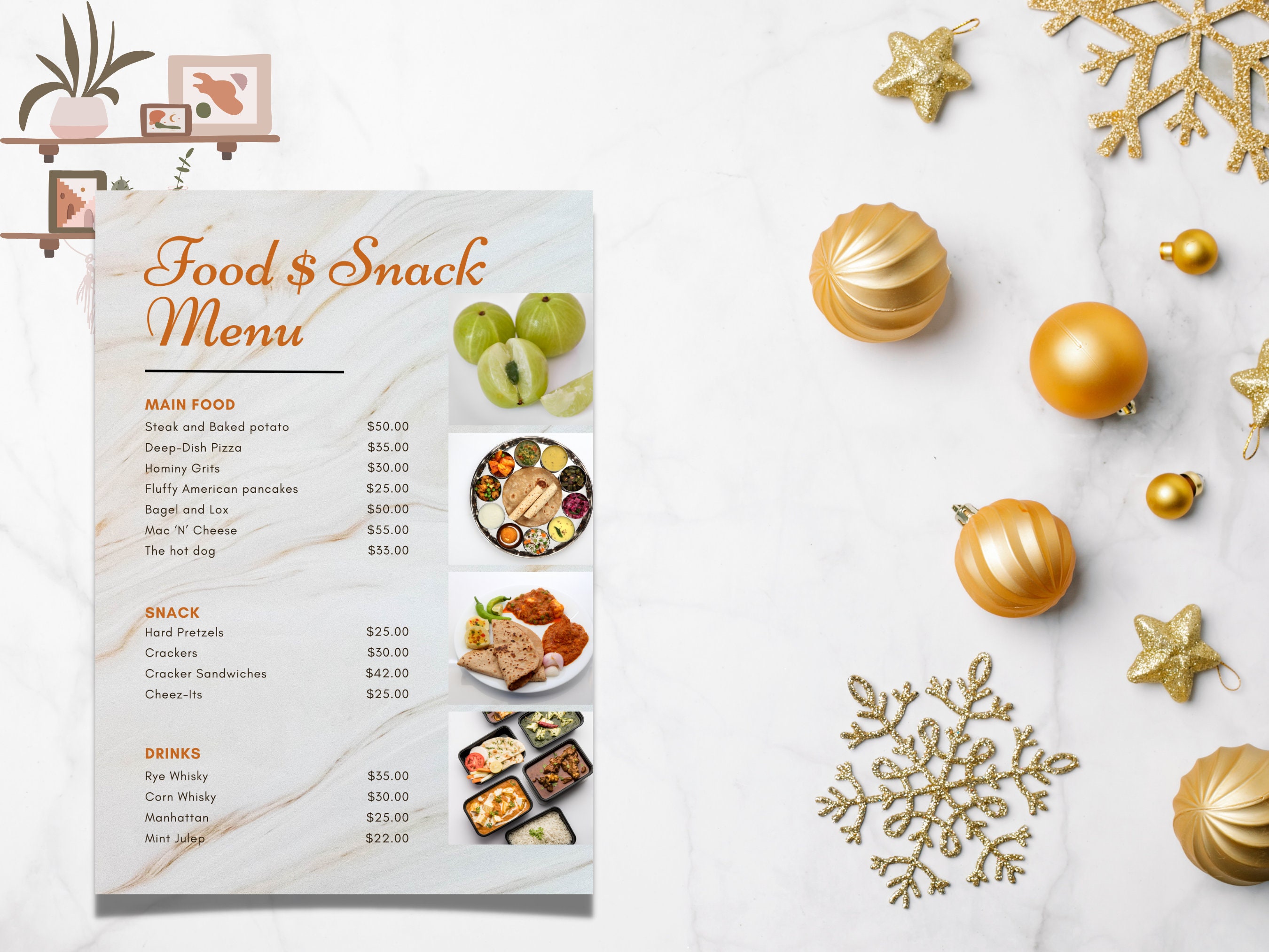 Editable Food Menu Fully Editable Wedding Menu Editable Menu Template ...
