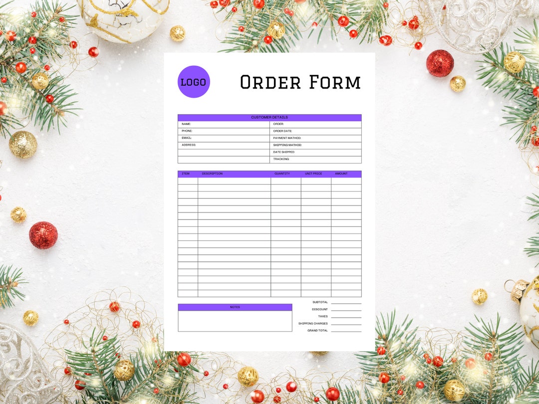 Editable Minimalist Order & Tracking Form Template | Small Business ...