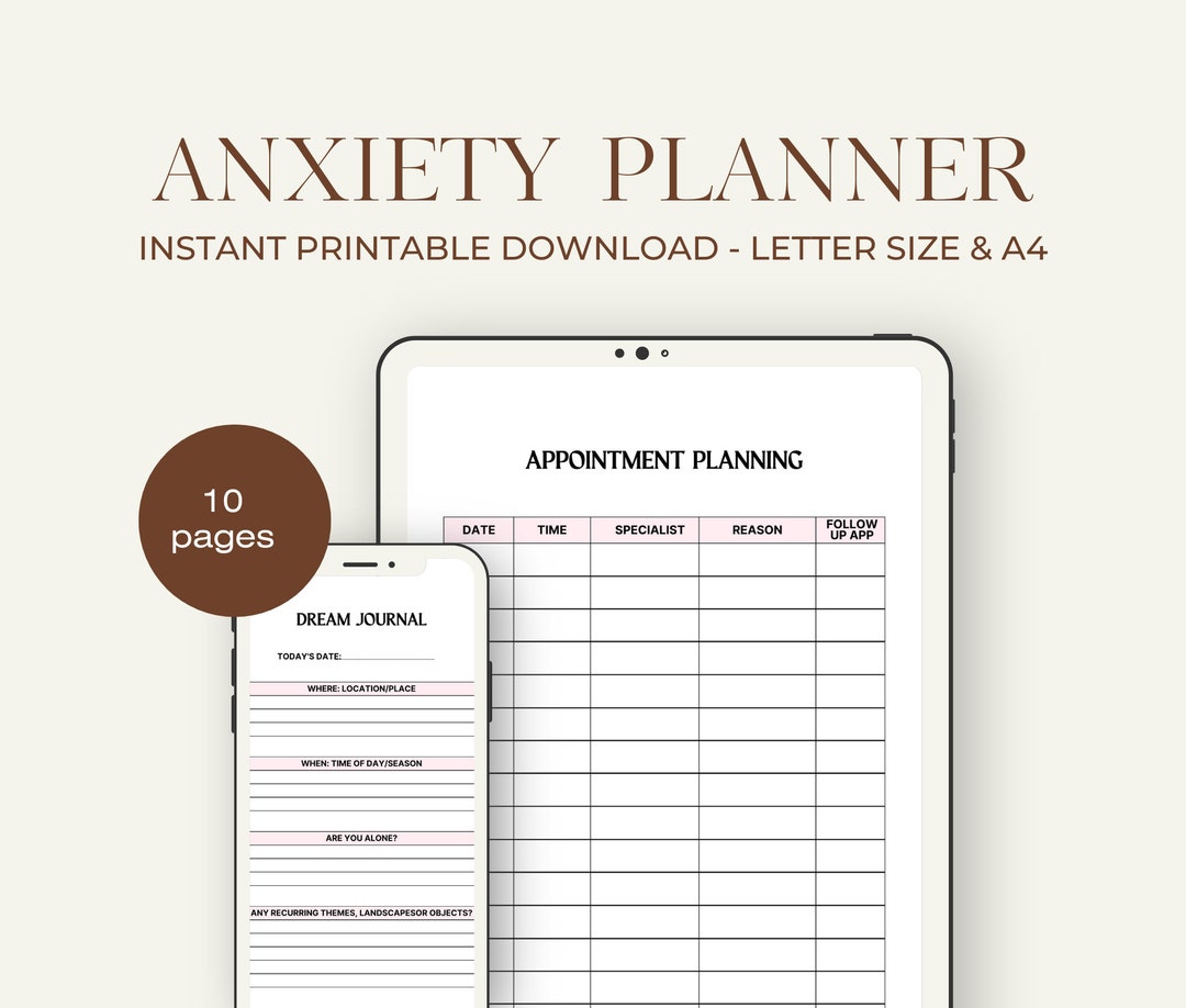 Anxiety Tracker Printable Template, Track Daily Anxiety Levels, Anxiety ...