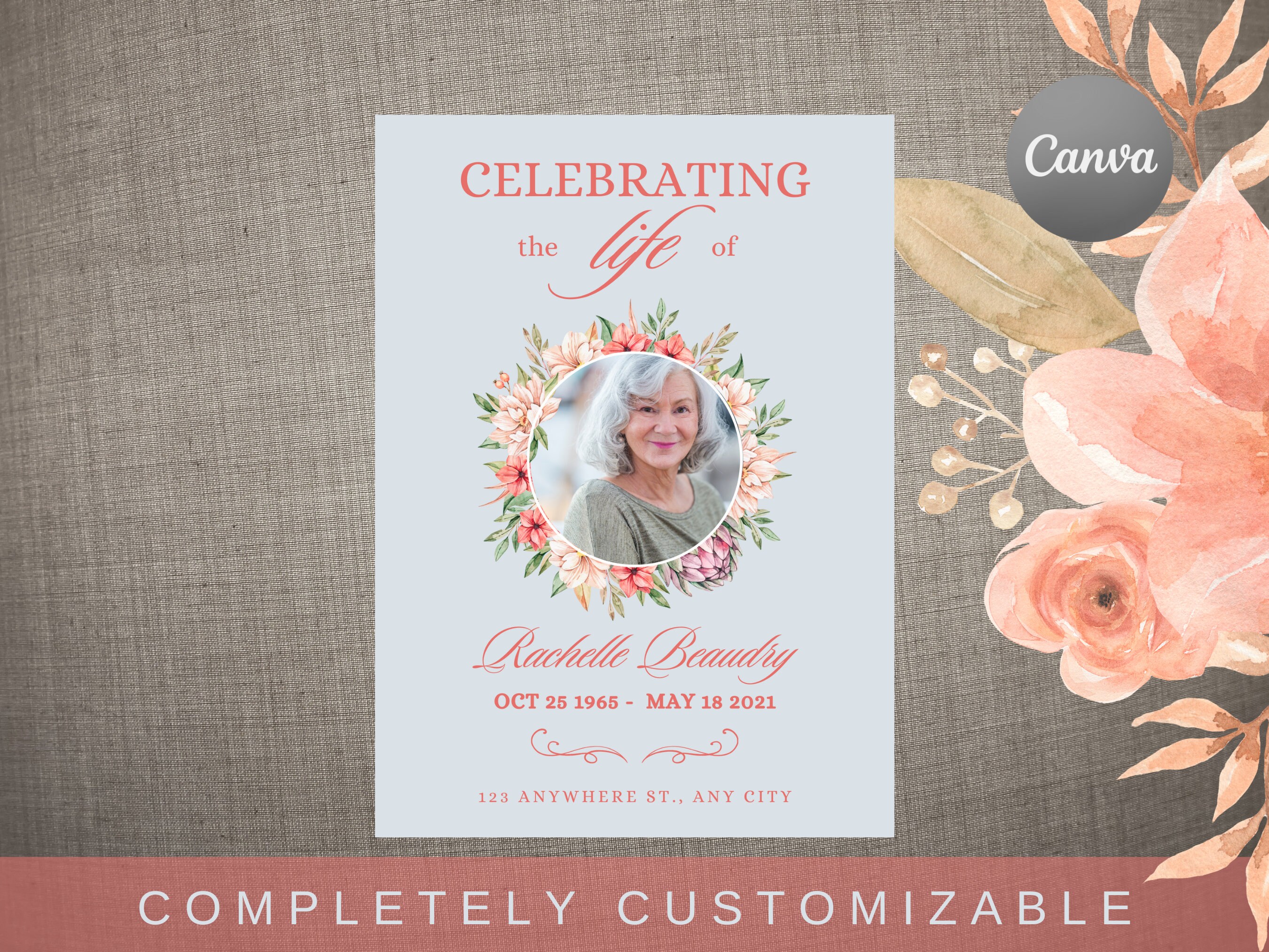 Funeral Program Template | Obituary | Celebration of Life | Memorial ...