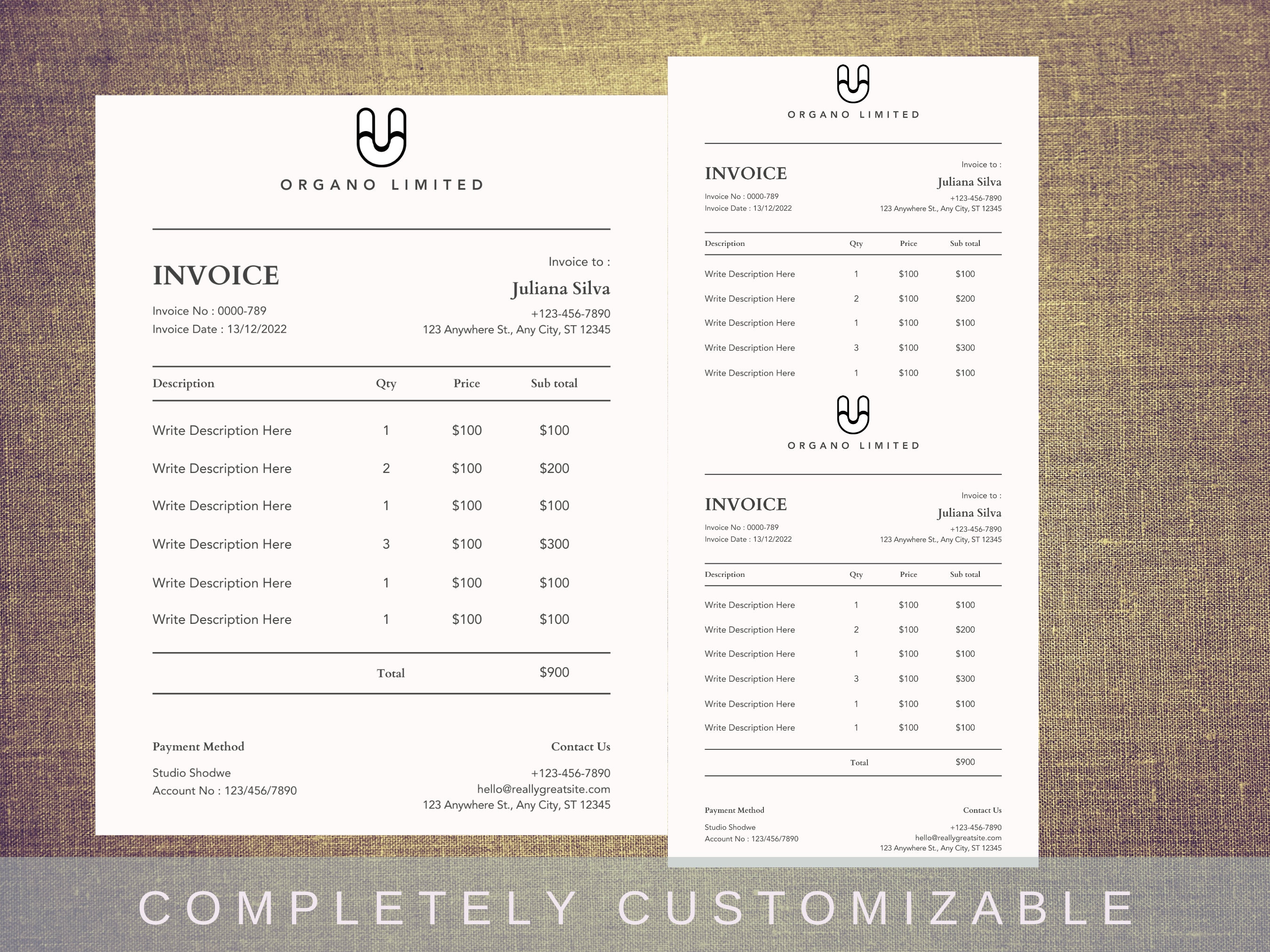 Business Invoice Fully Editable Receipt Editable Invoice Template ...
