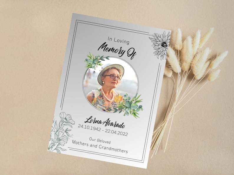 Funeral Program Template | Obituary | Celebration of Life | Memorial ...