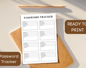 Password Tracker Printable, Password Log, Password Tracker, Password ...