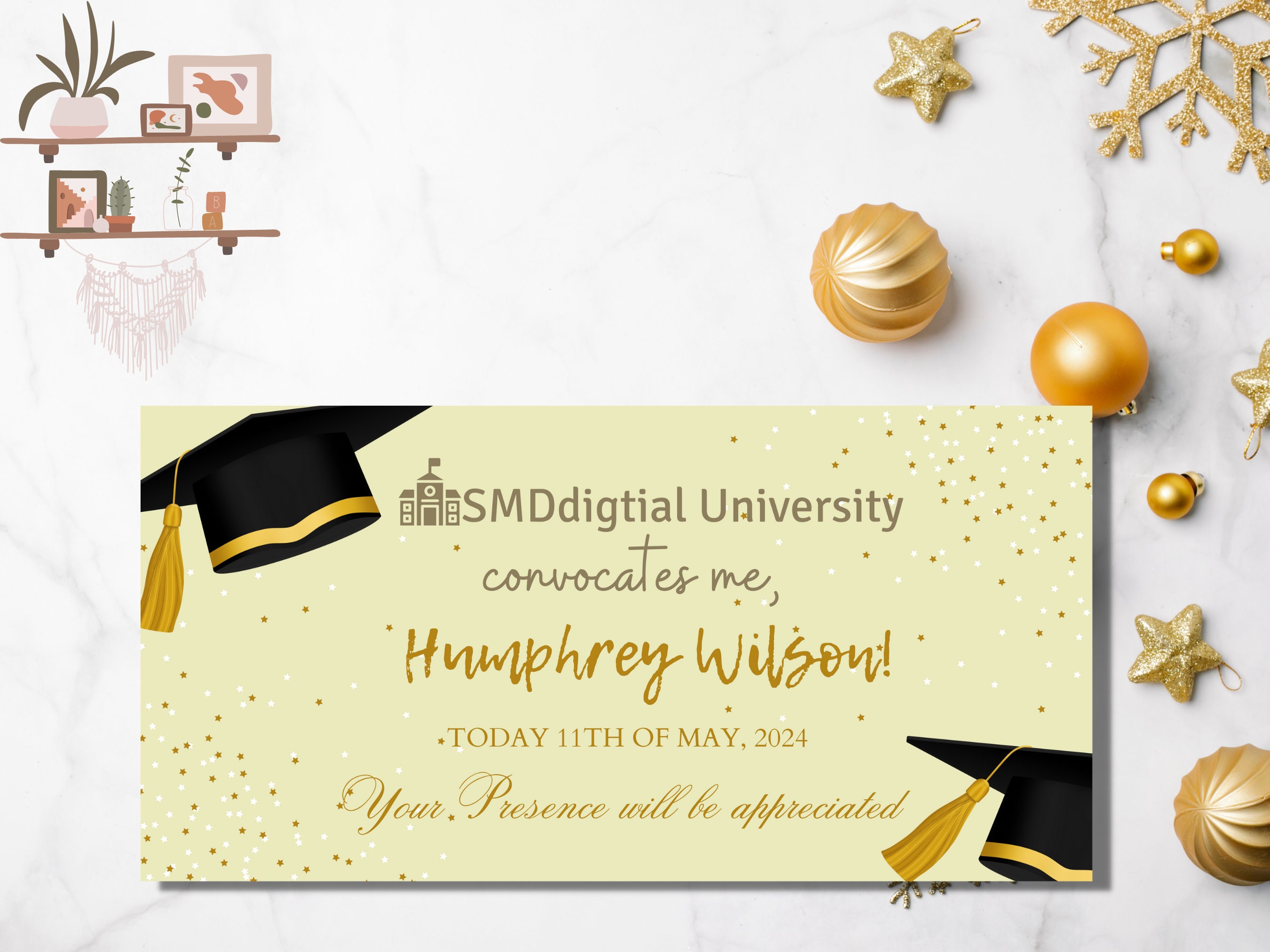 Editable Convocation Invite | Fully Editable Convocation Card ...