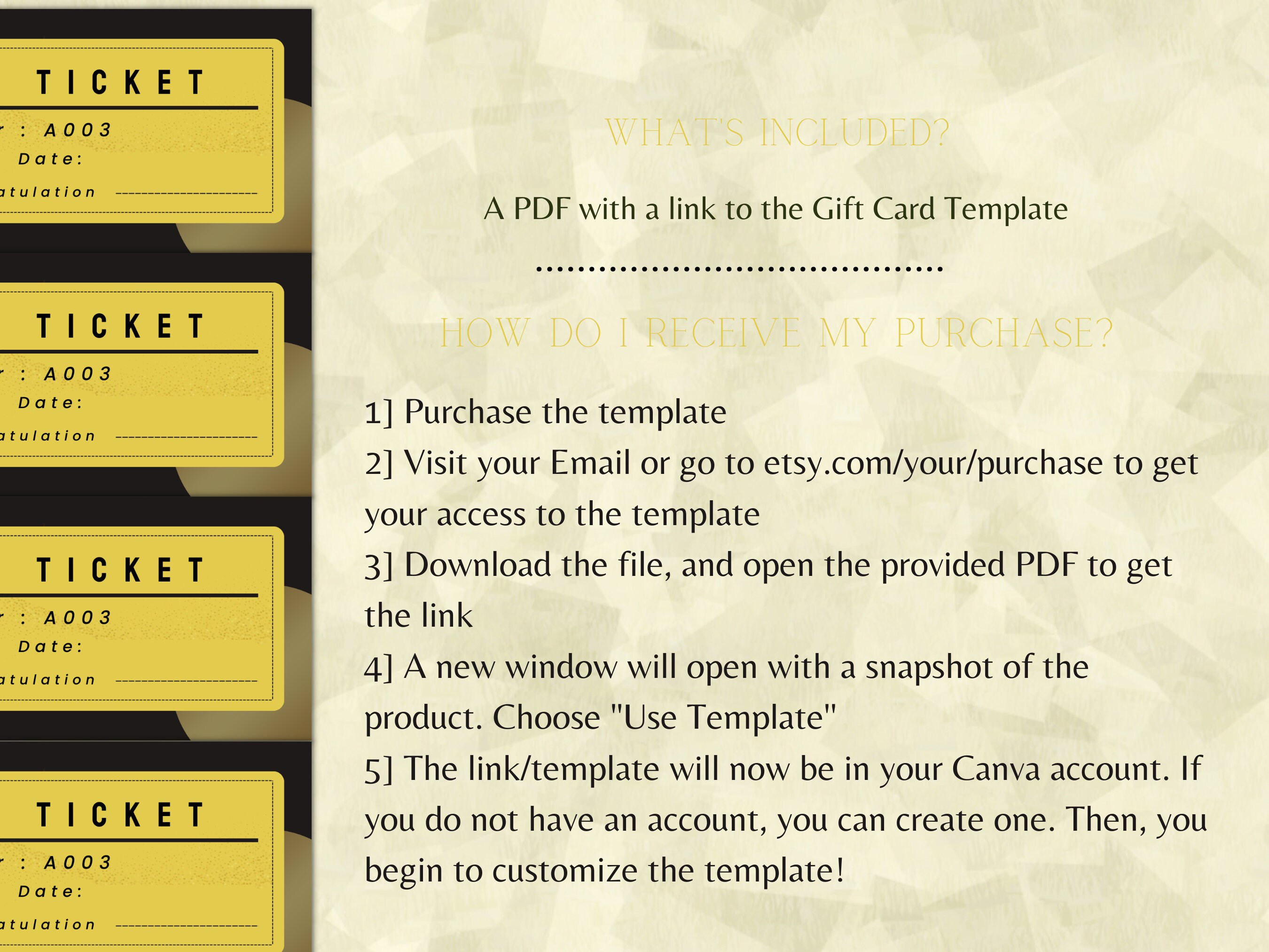 Golden Printable Surprise Event Ticket| Editable Custom Golden Ticket ...