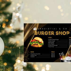 Burger Shop Food Menu | Fully Editable Food Menu | Editable Menu ...