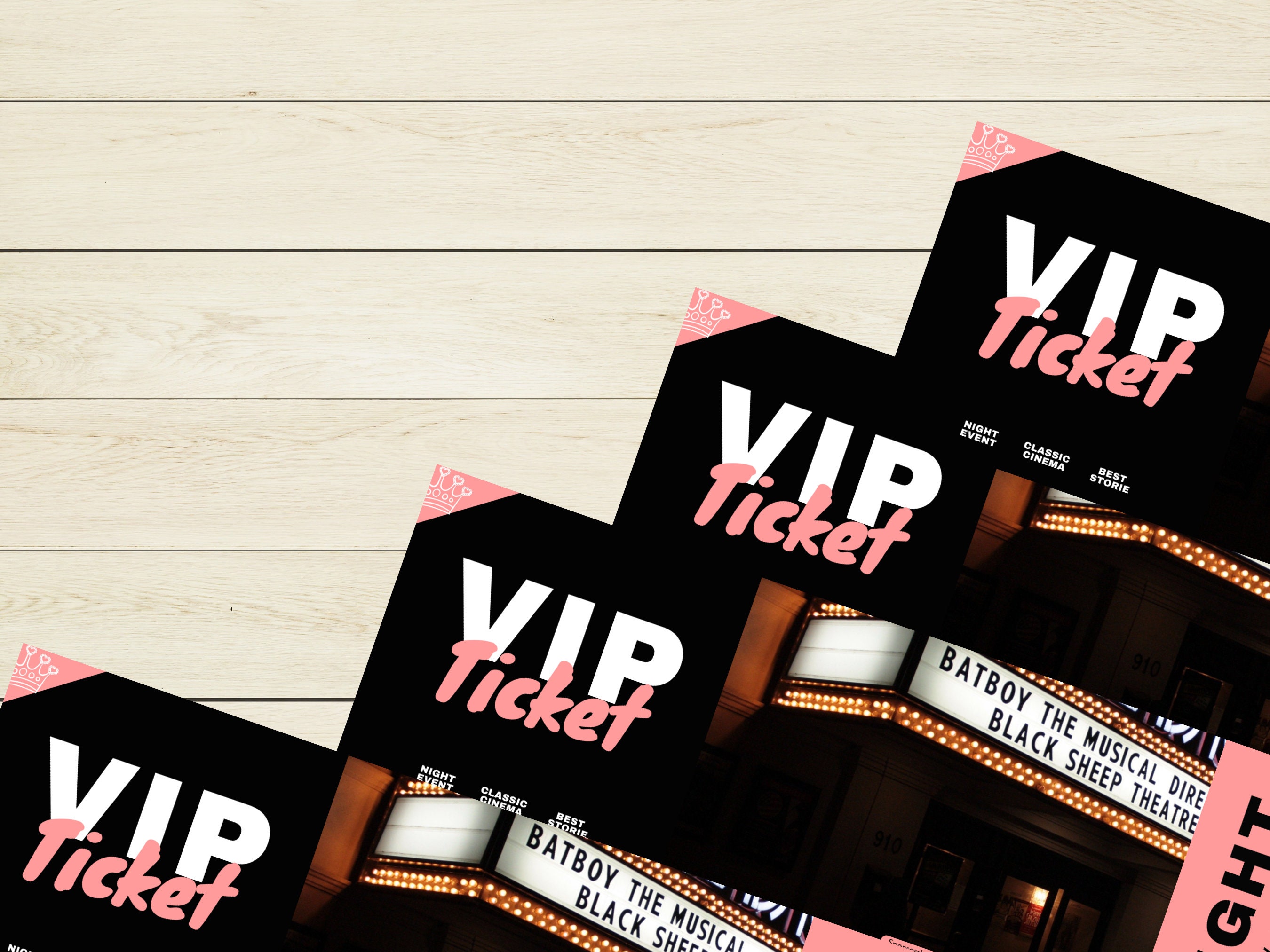 Modern Vip Movie Ticket Invite Template Fully Customization in Canva ...