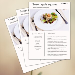Modern Recipe Card Template Printable Digital Download Template ...