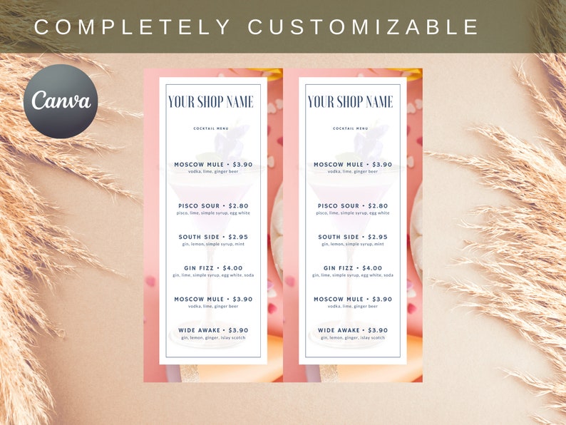 Editable Menu Fully Editable Wedding Menu Editable Menu Template Custom ...