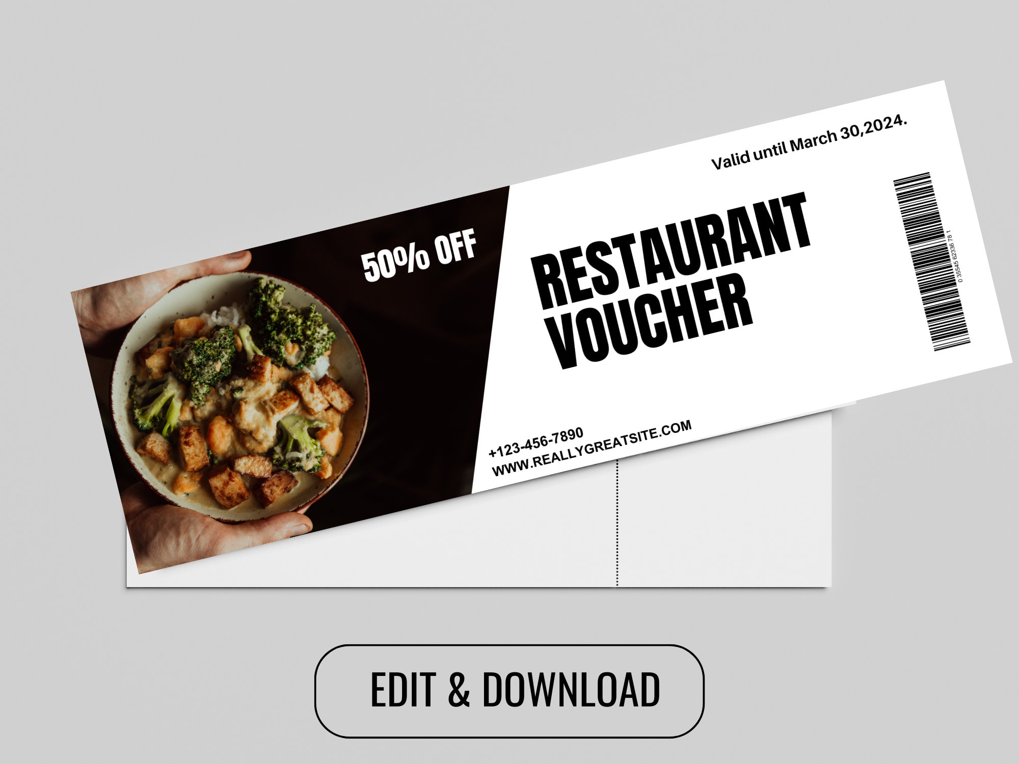 Restaurant Voucher Digital Template Download File in Ticket - Etsy