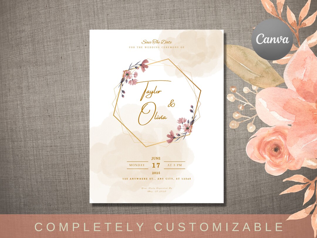 Digital Wedding Invite | Wedding Template| Editable Wedding Invite ...