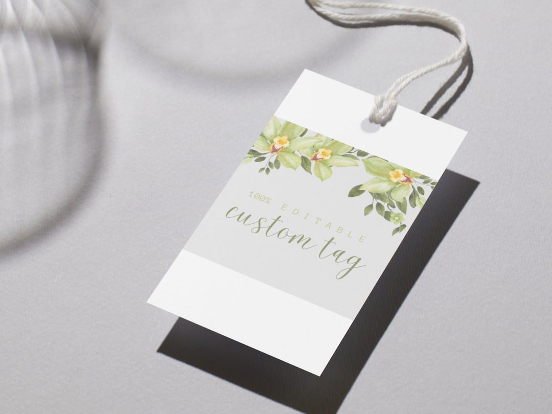 Custom Tag Fully Editable Editable Tag Template Custom Gift Tag Instant ...