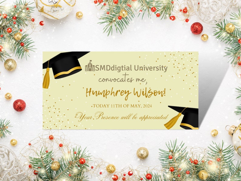 Editable Convocation Invite | Fully Editable Convocation Card ...