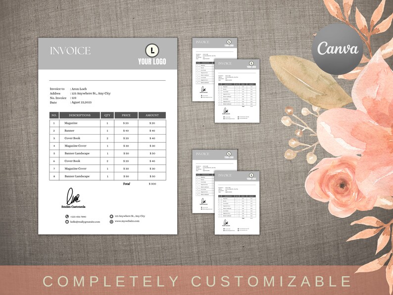 Editable Invoice Fully Editable Receipt Editable Invoice Template ...