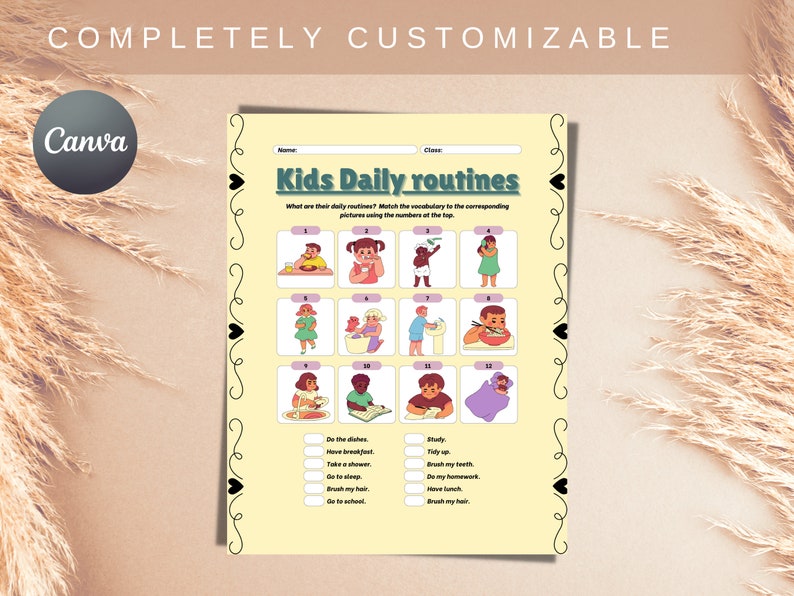 Kids Daily Routine Daily Routine Template Editable Daily Routine ...