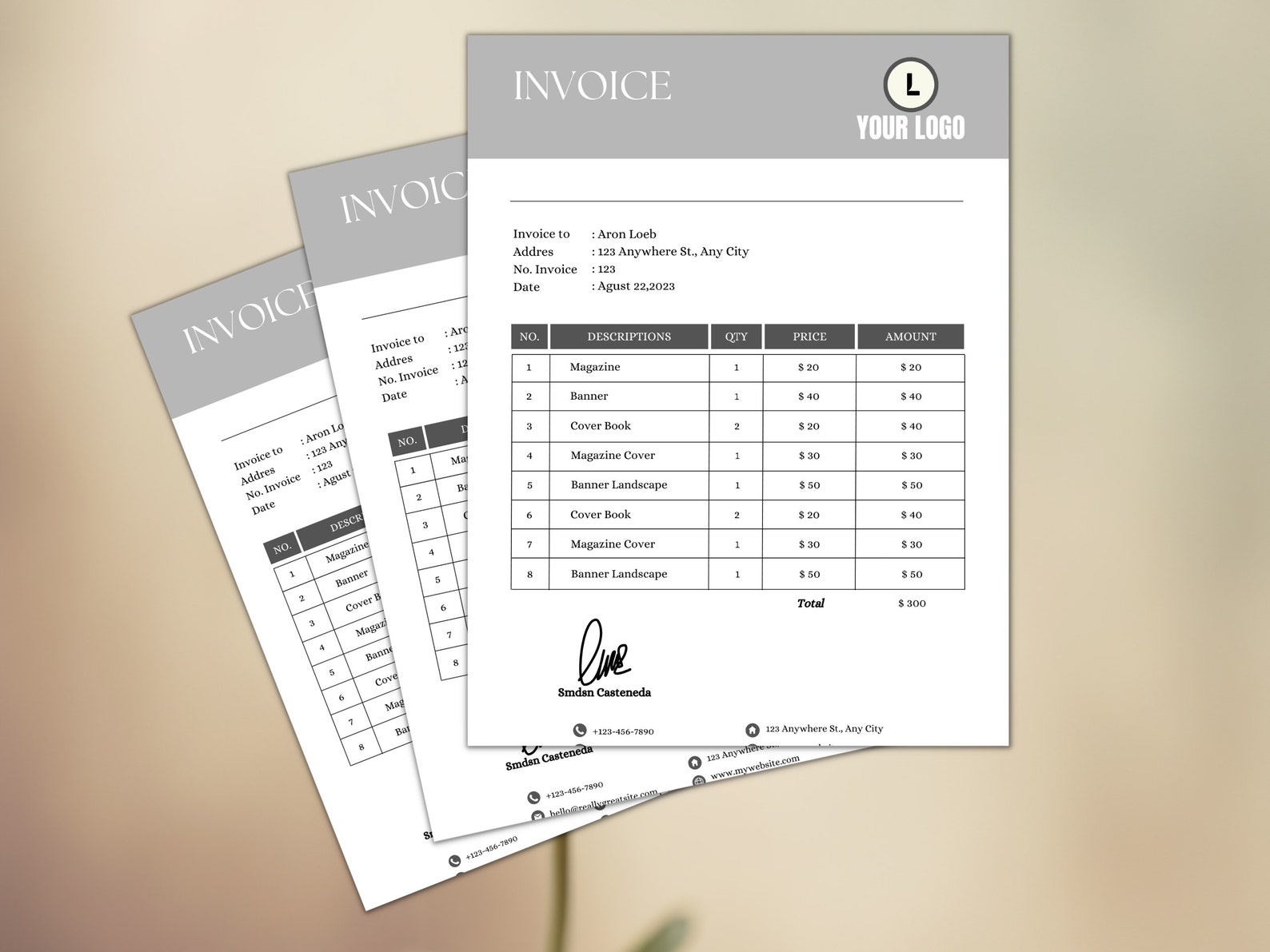 Editable Invoice Fully Editable Receipt Editable Invoice Template ...