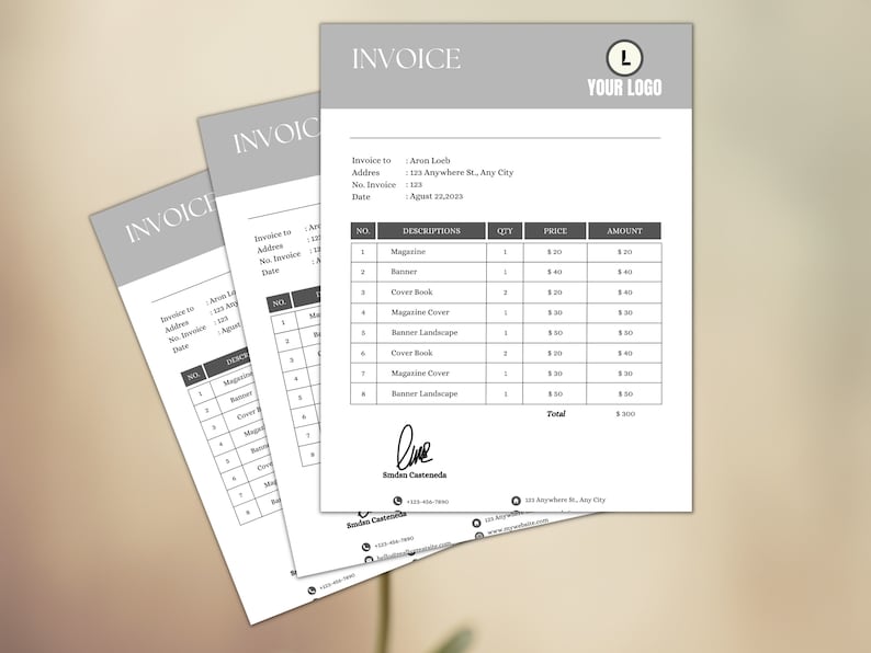 Editable Invoice Fully Editable Receipt Editable Invoice Template ...
